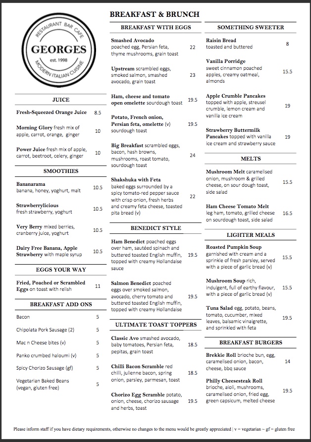 Georges Restaurant Review – AYAMSTUFFED